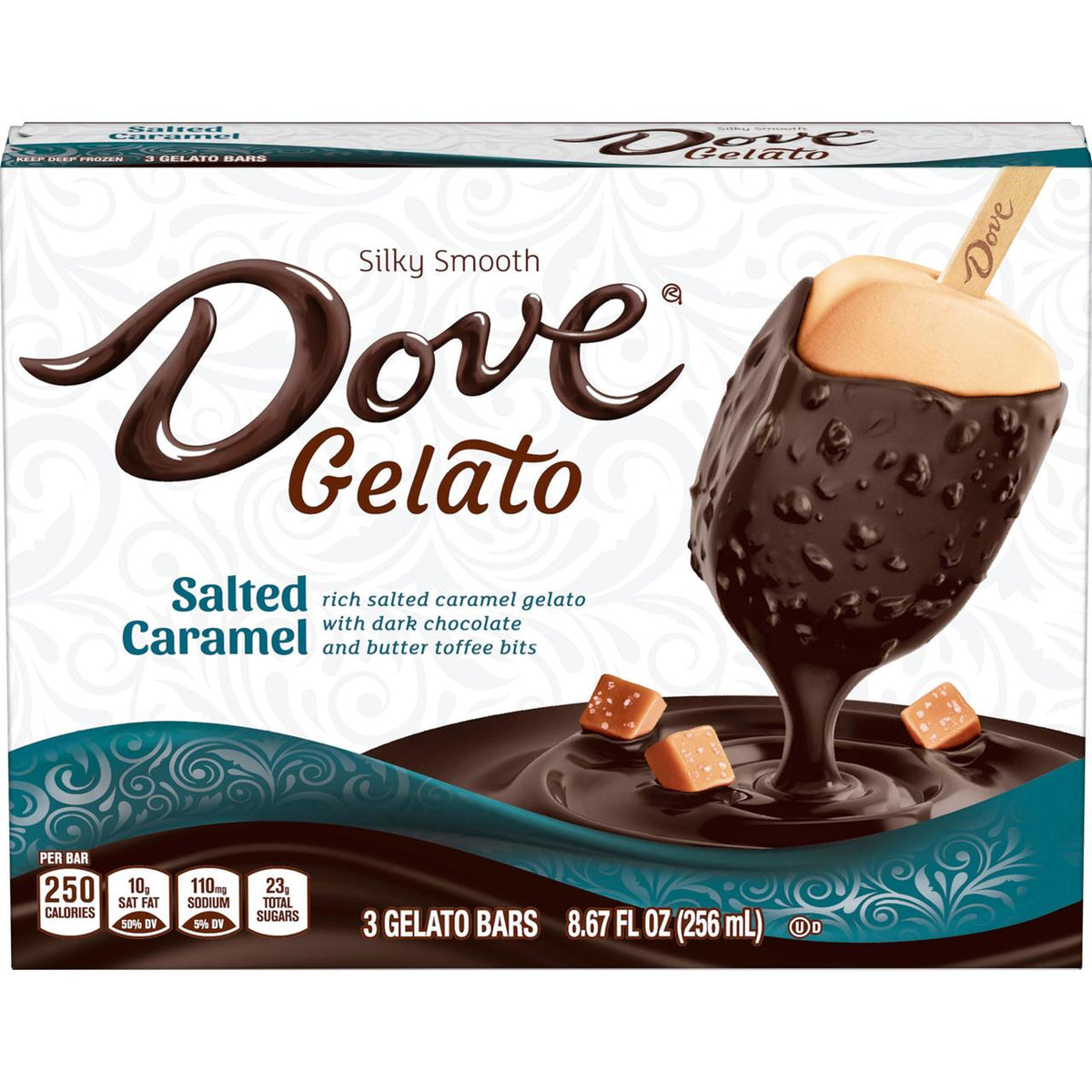 DOVE, Salted Caramel Gelato With Dark Chocolate and Butter Toffee Bits ...
