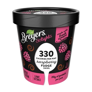 Breyers Delights, Low Fat Raspberry Fudge Ice Cream, Pint (1 Count ...