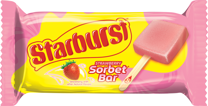 Starburst, Strawberry Sorbet Bar, Singles (12 count) – icecreamsource
