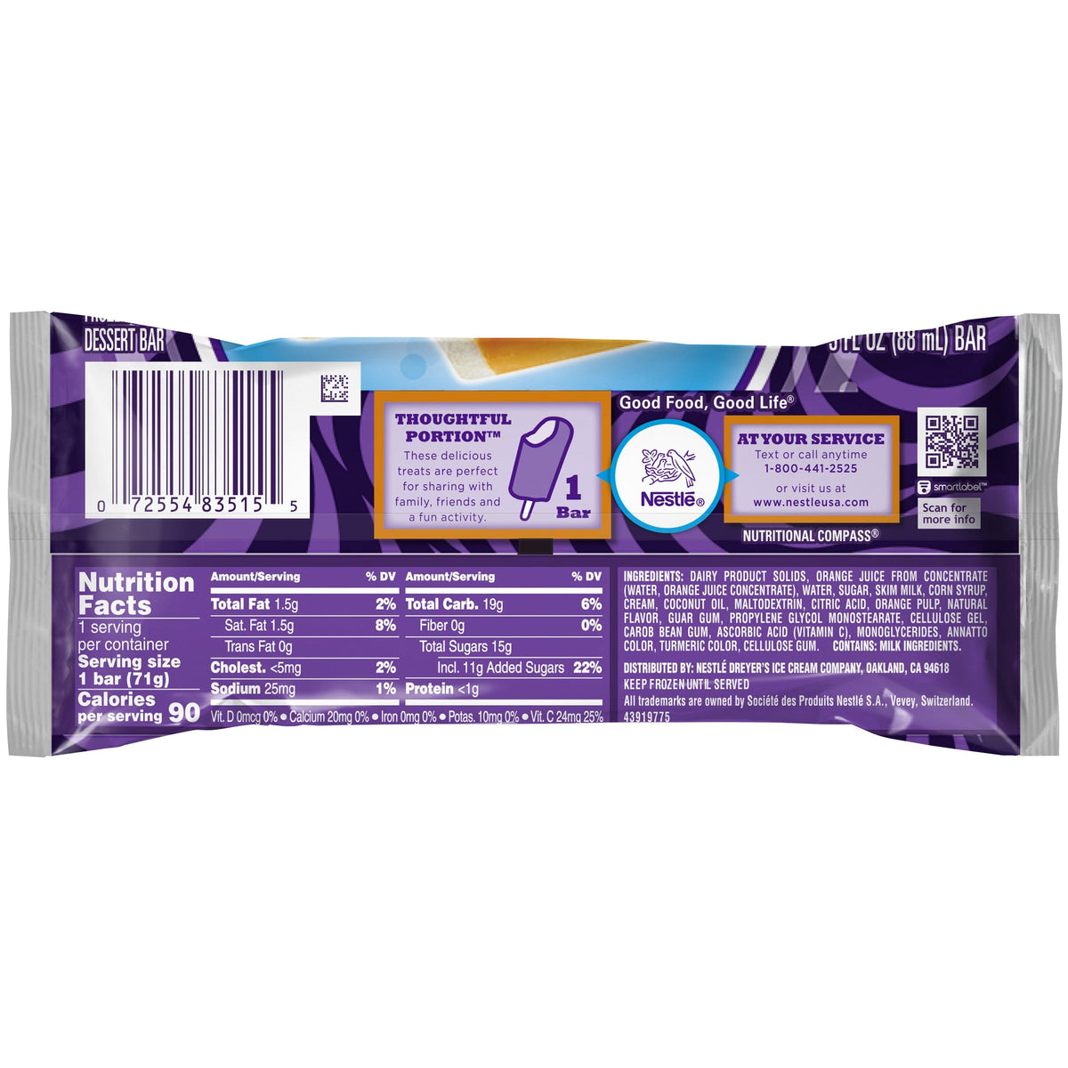 Nestle Orange Cream Frozen Bar, 3 Oz (24 Count) – icecreamsource